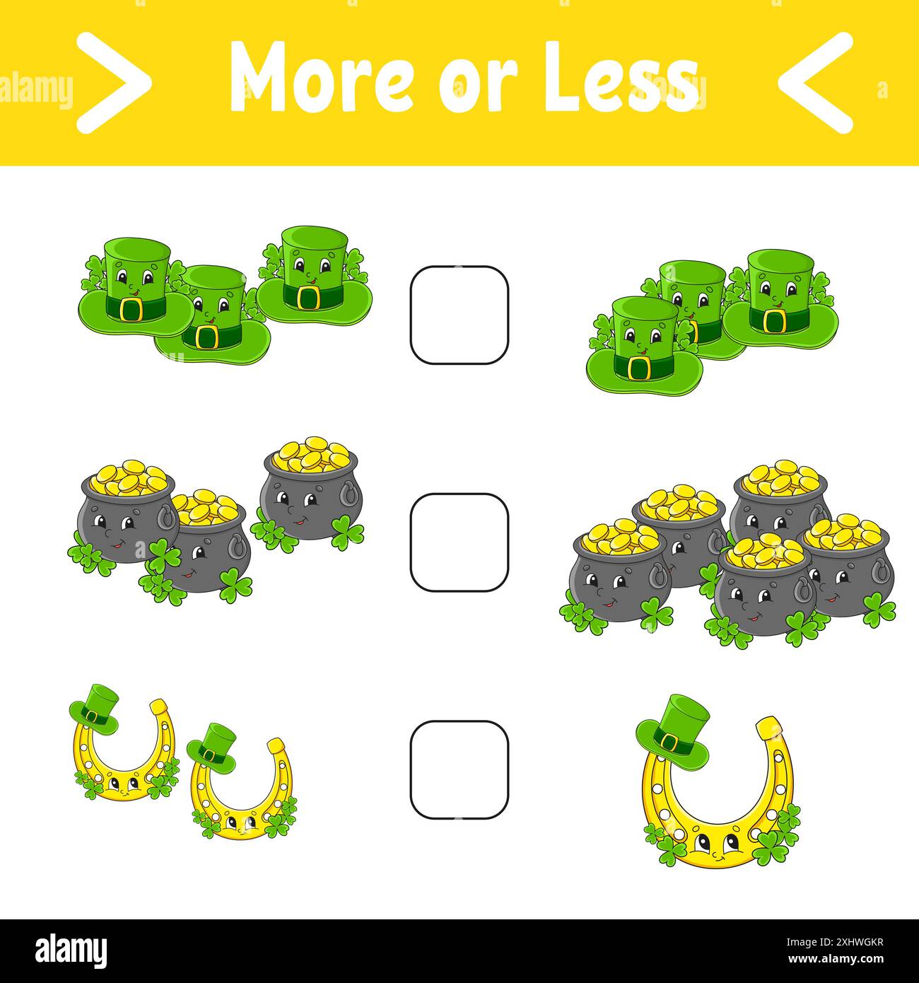 More or less. Educational activity worksheet for kids and toddlers ...