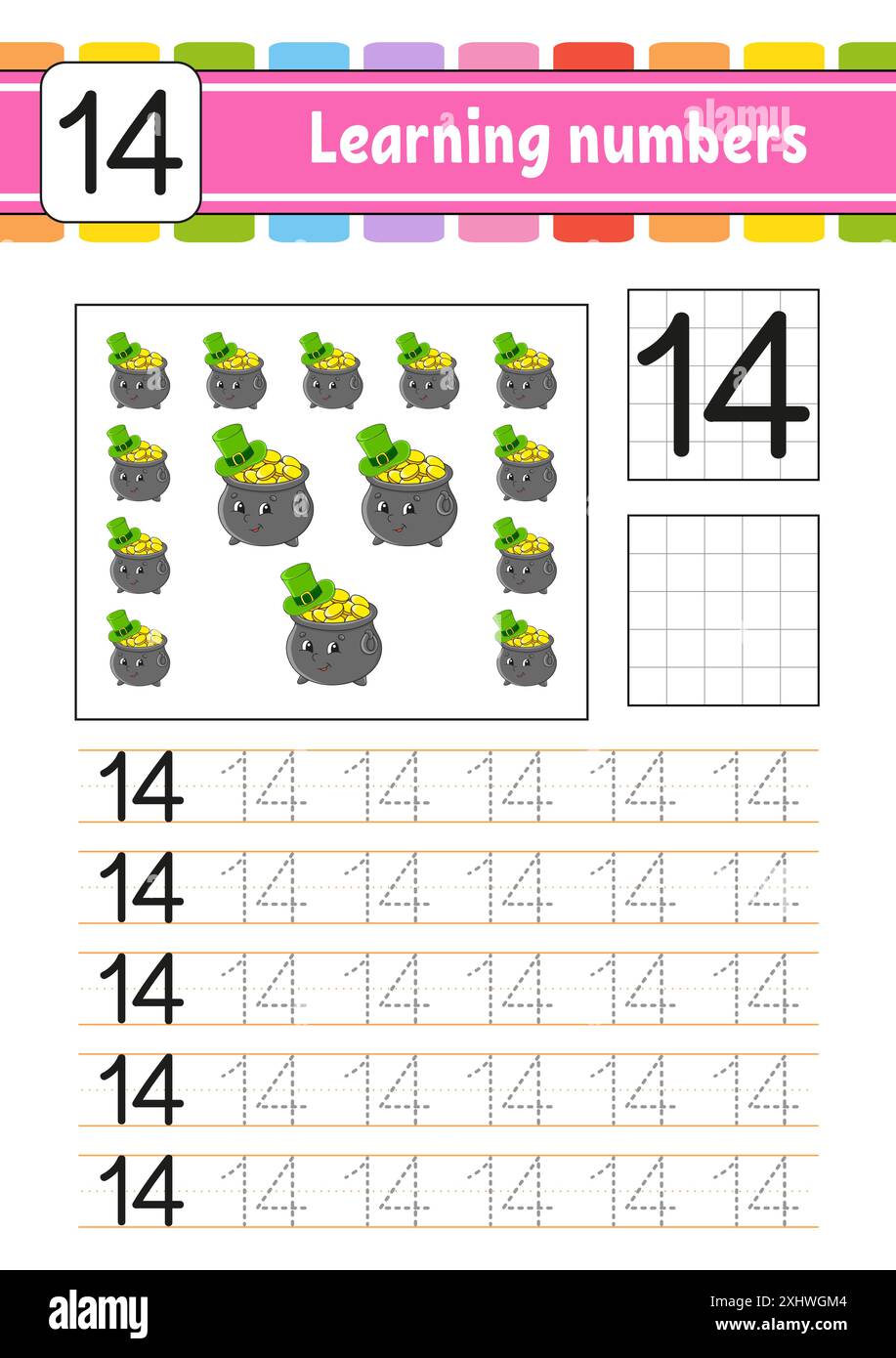 Trace and write numbers. Handwriting practice. Learning numbers for ...
