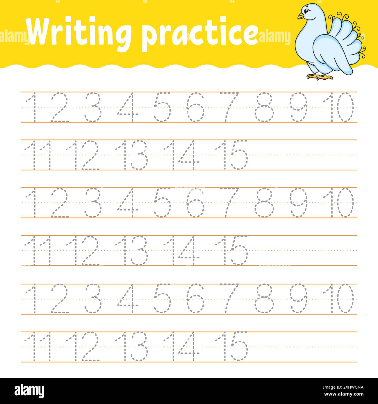 Learn Numbers. Trace and write. Handwriting practice. Education ...