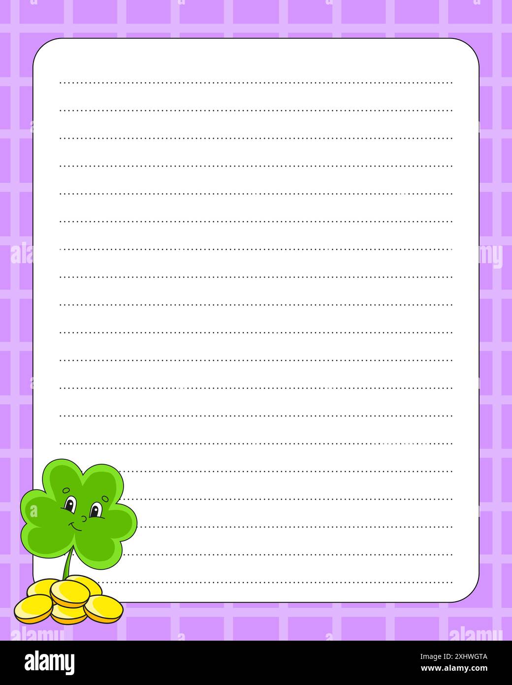 Lined sheet template. Handwriting paper. For diary, checklist, planner ...