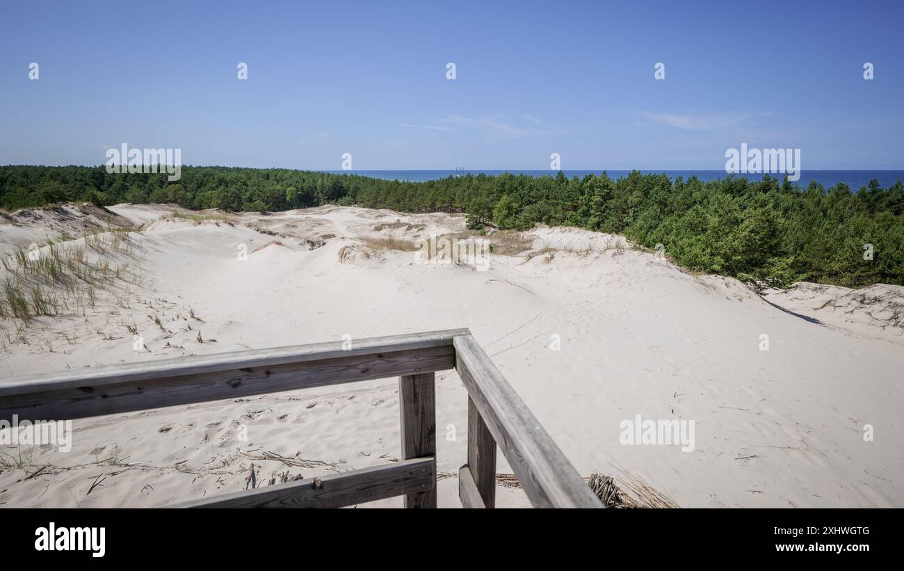 Beautiful Lubatów dunes. View from the observation deck towards the ...