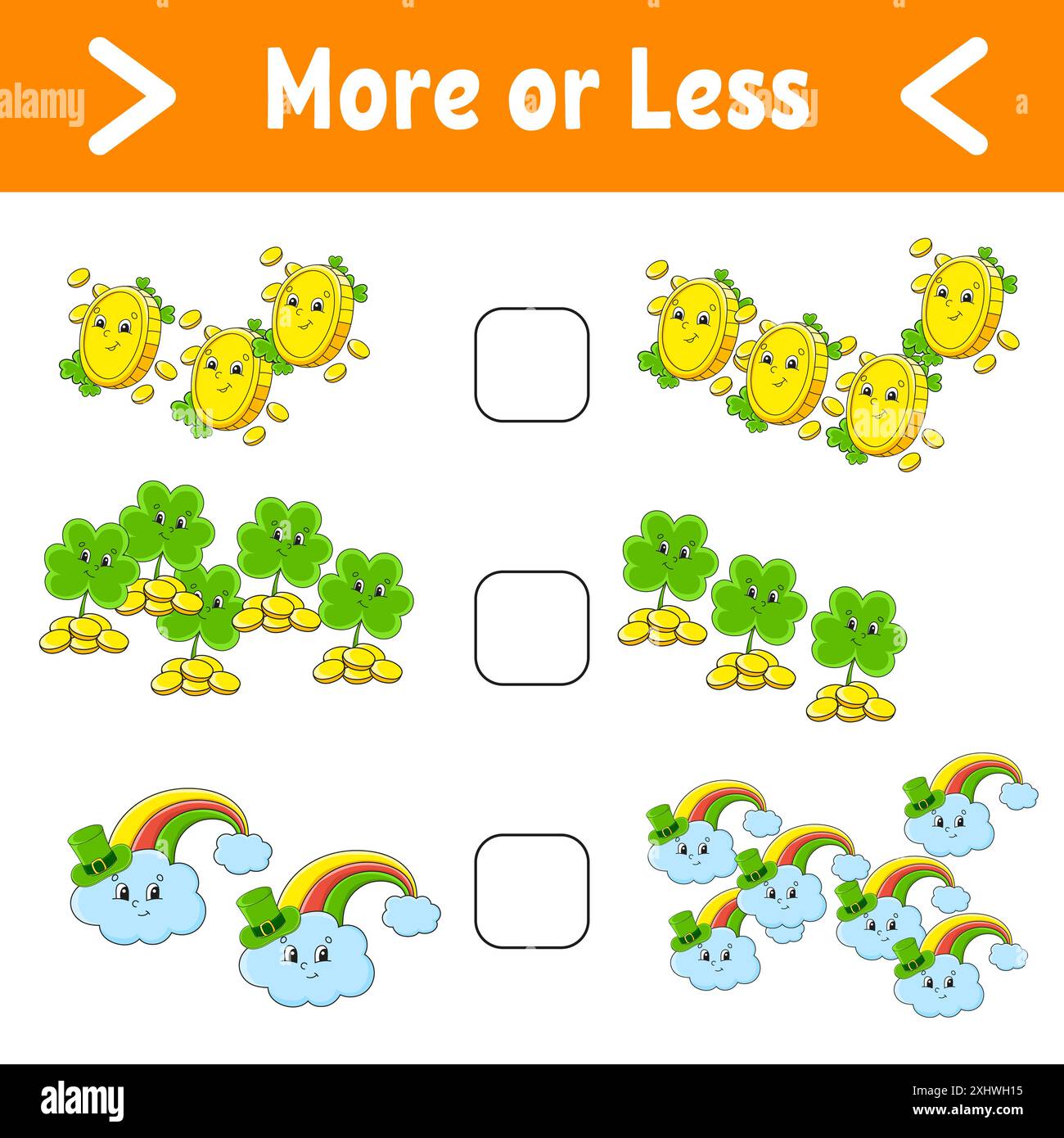 More or less. Educational activity worksheet for kids and toddlers ...