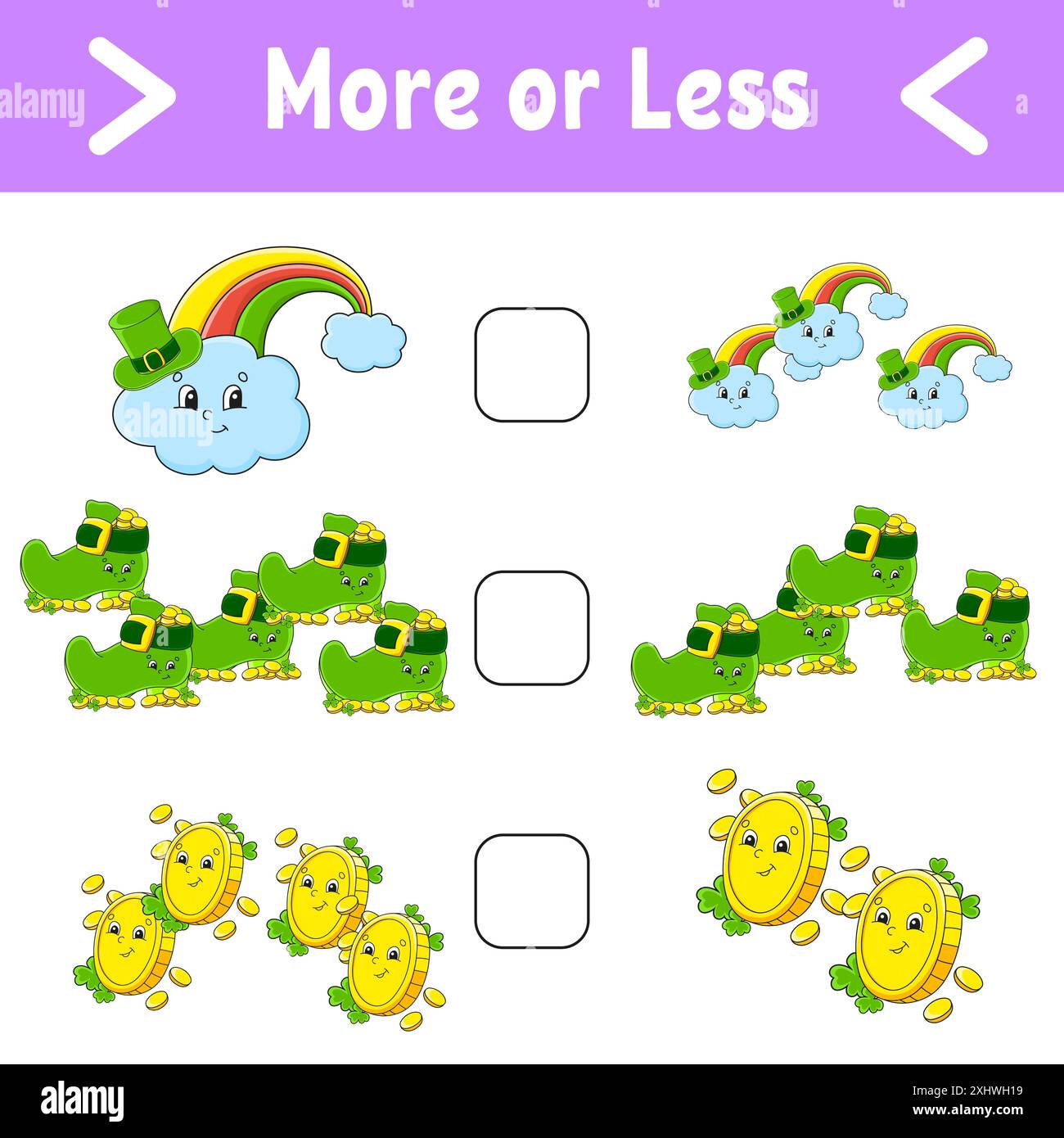 More or less. Educational activity worksheet for kids and toddlers ...