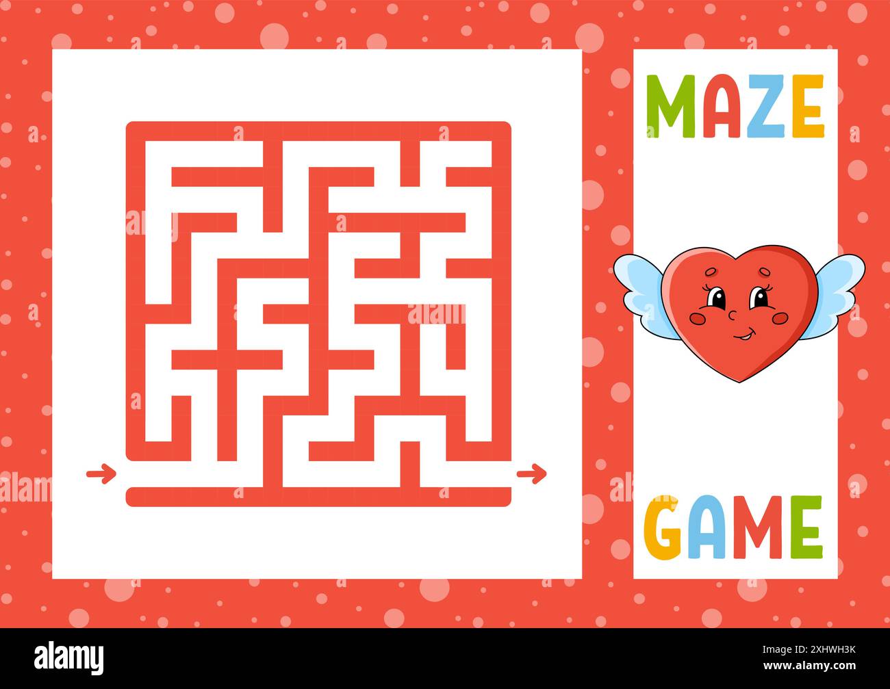 Square maze. Game for kids. Puzzle for children. Happy character ...