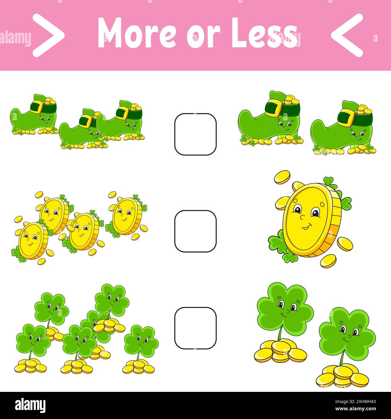 More or less. Educational activity worksheet for kids and toddlers ...