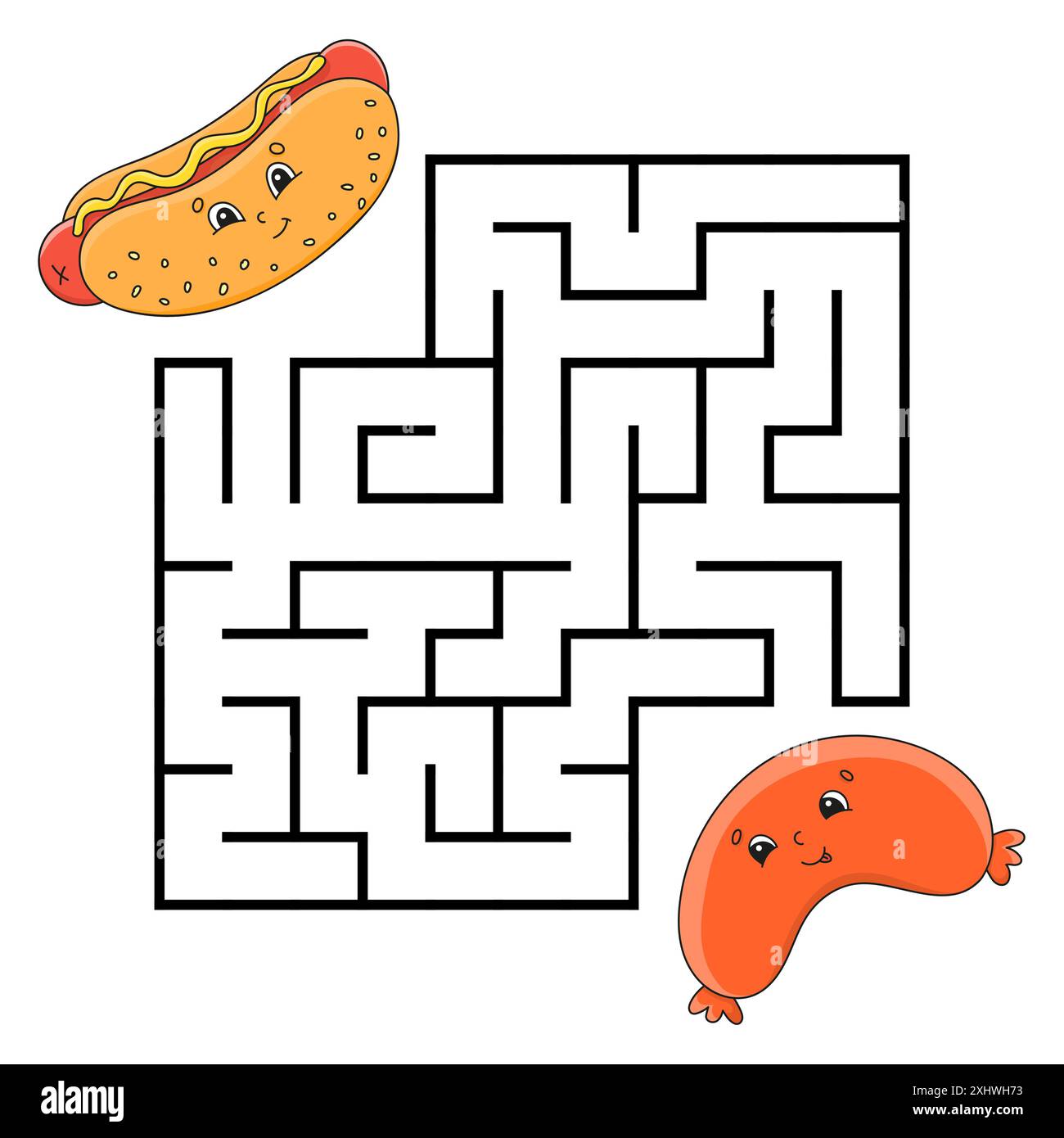 Square maze. Game for kids. Puzzle for children. Labyrinth conundrum ...