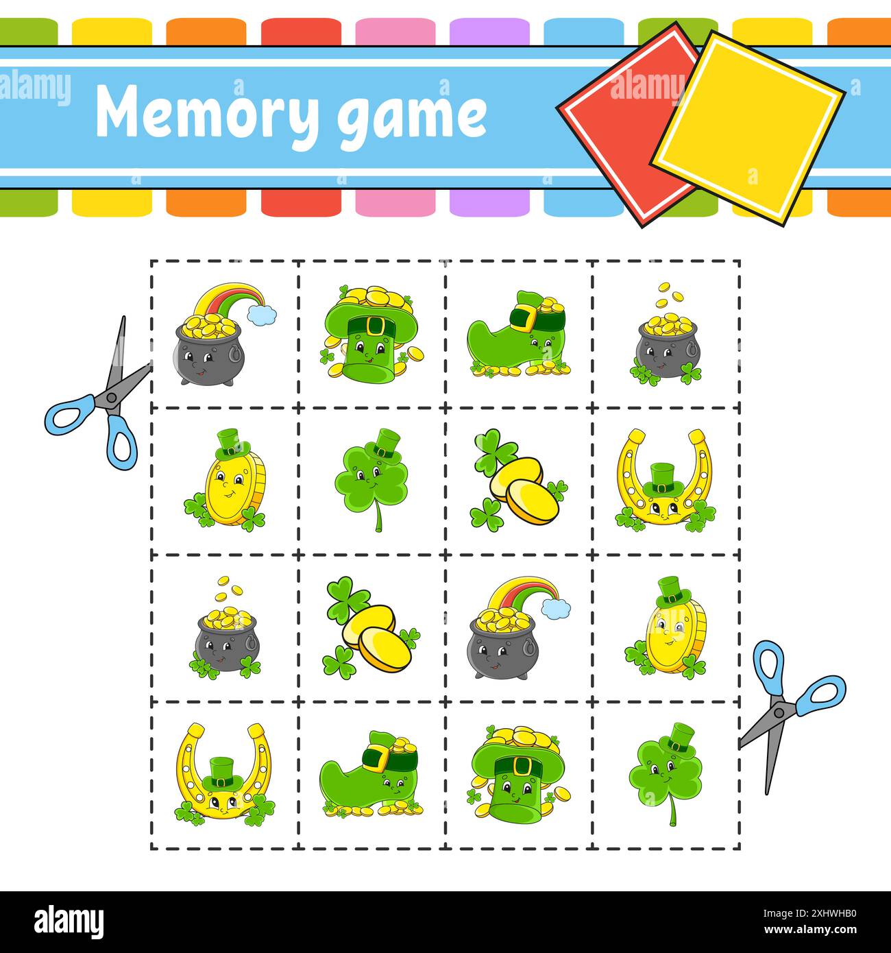 Memory game for kids. Education developing worksheet. Activity page ...