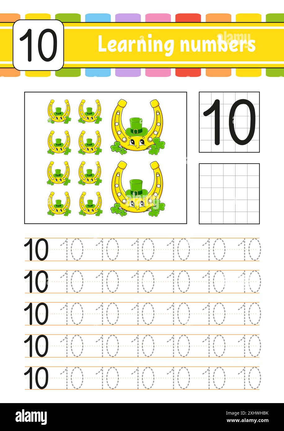 Trace and write numbers. Handwriting practice. Learning numbers for ...