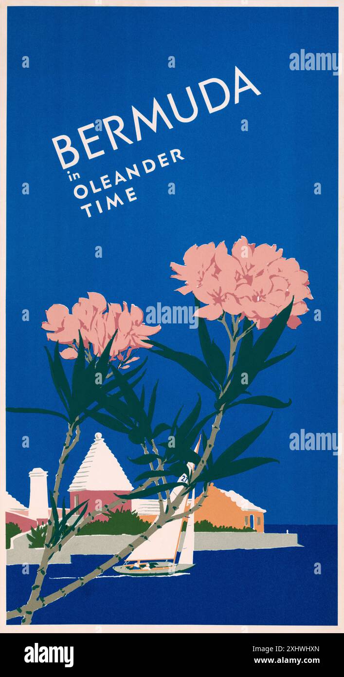 Bermuda in oleander time (1952) by Adolph Treidler.vintage travel ... Bermuda in oleander time (1952) by Adolph Treidler.vintage travel ...
