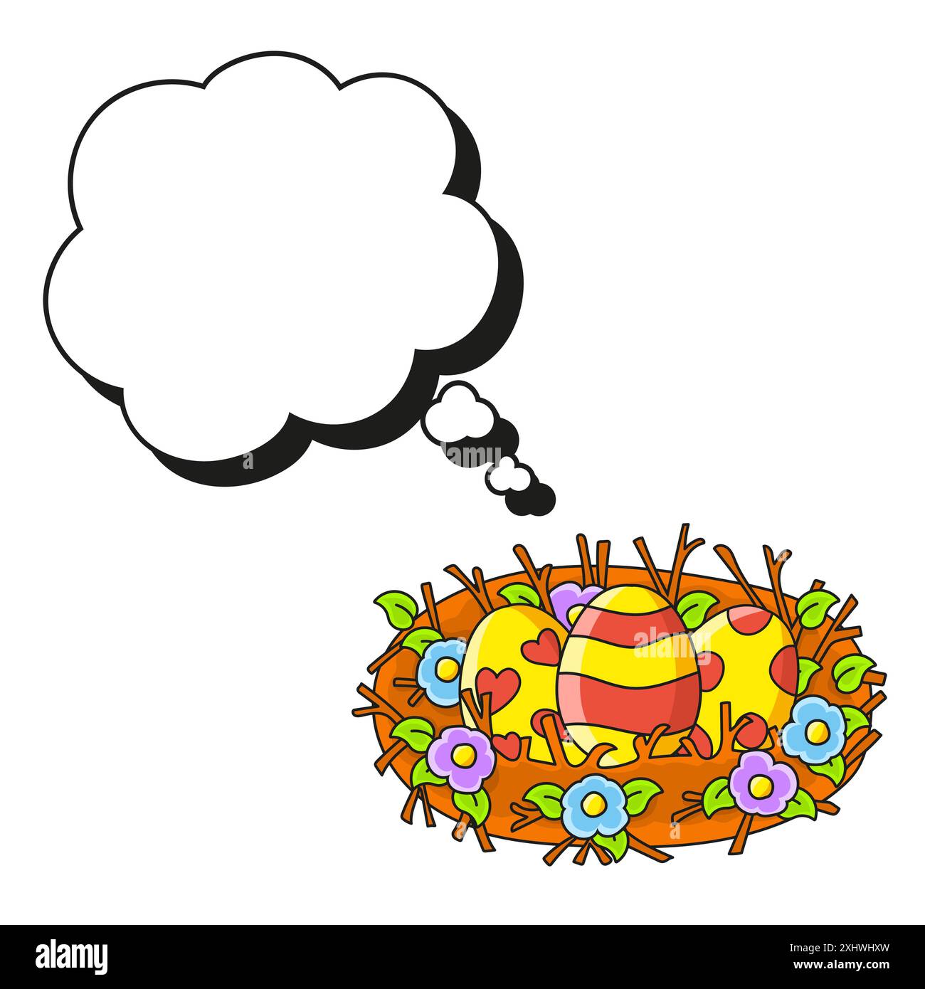 Speech bubble of different shape. With a cute cartoon character. Hand ...