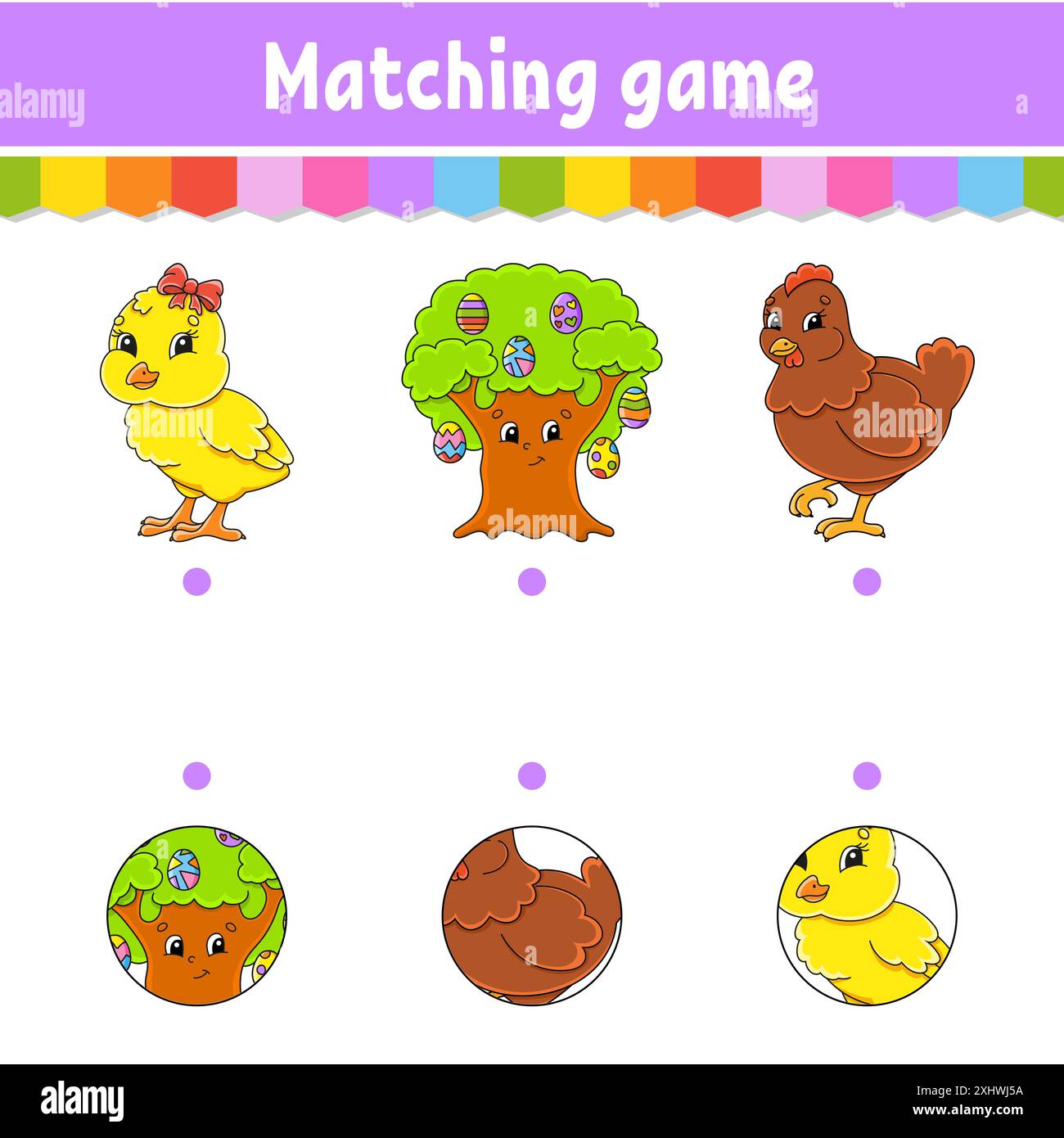 Matching game for kids. Education developing worksheet. Draw a line ...