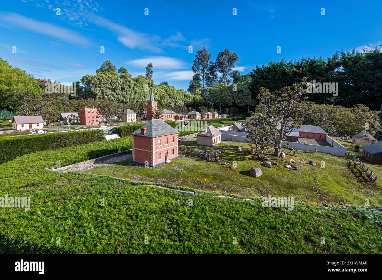 A model historic town of Hobart (A tourist attraction) with surrounding ...