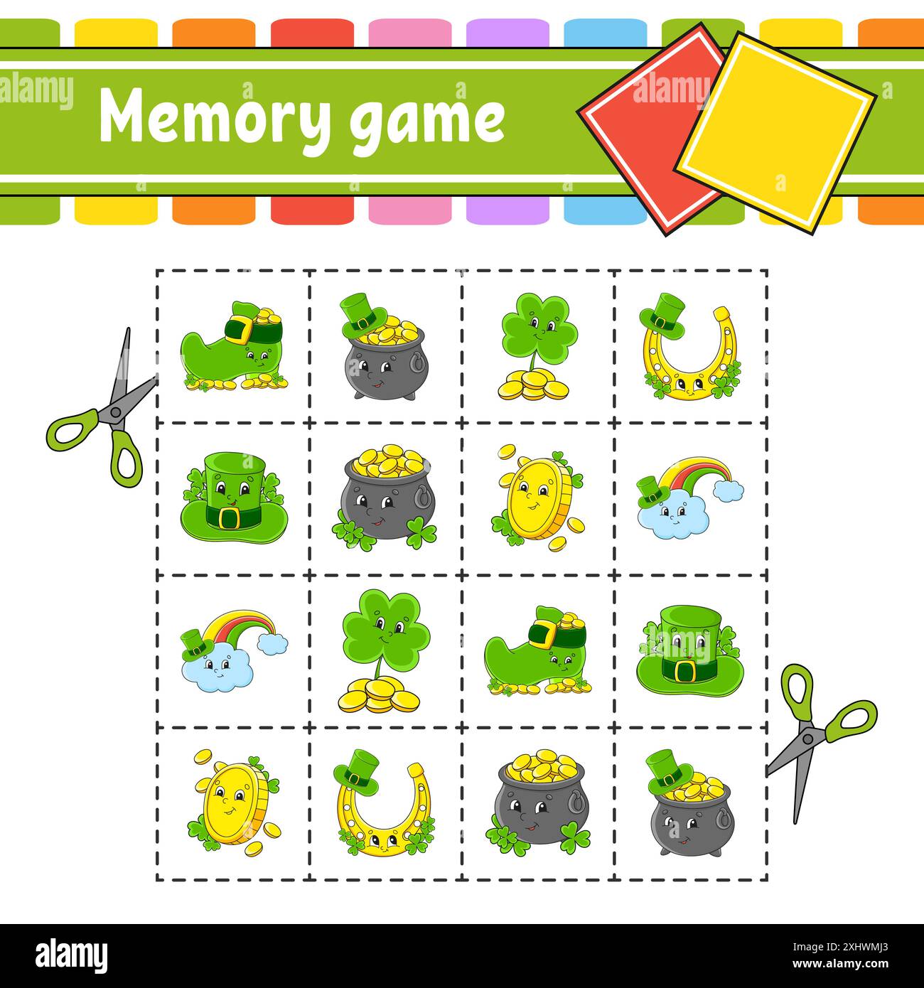 Memory game for kids. Education developing worksheet. Activity page ...