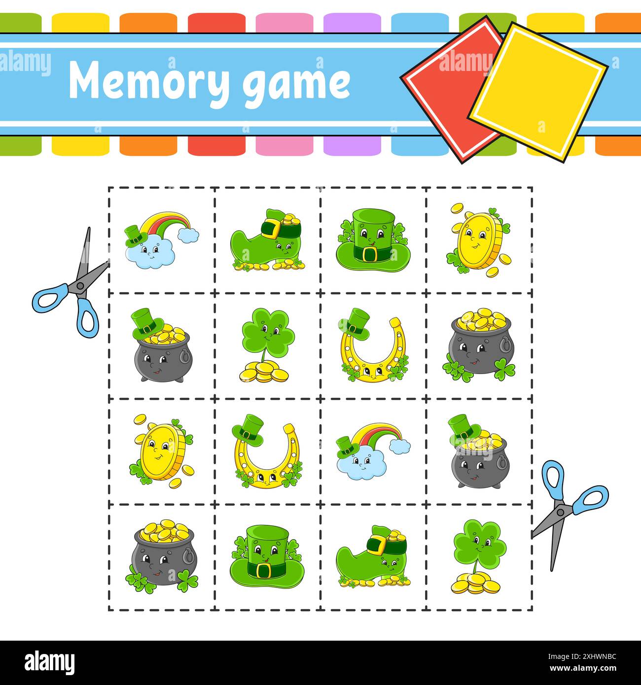 Memory game for kids. Education developing worksheet. Activity page ...