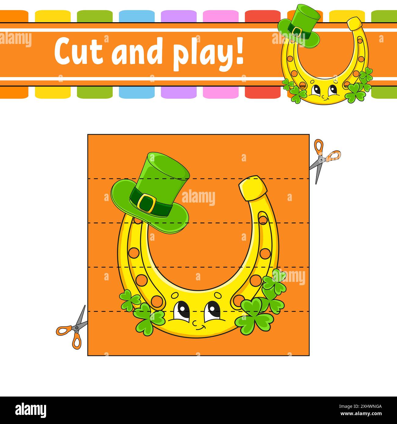 Cut and play. Logic puzzle for kids. Education developing worksheet ...