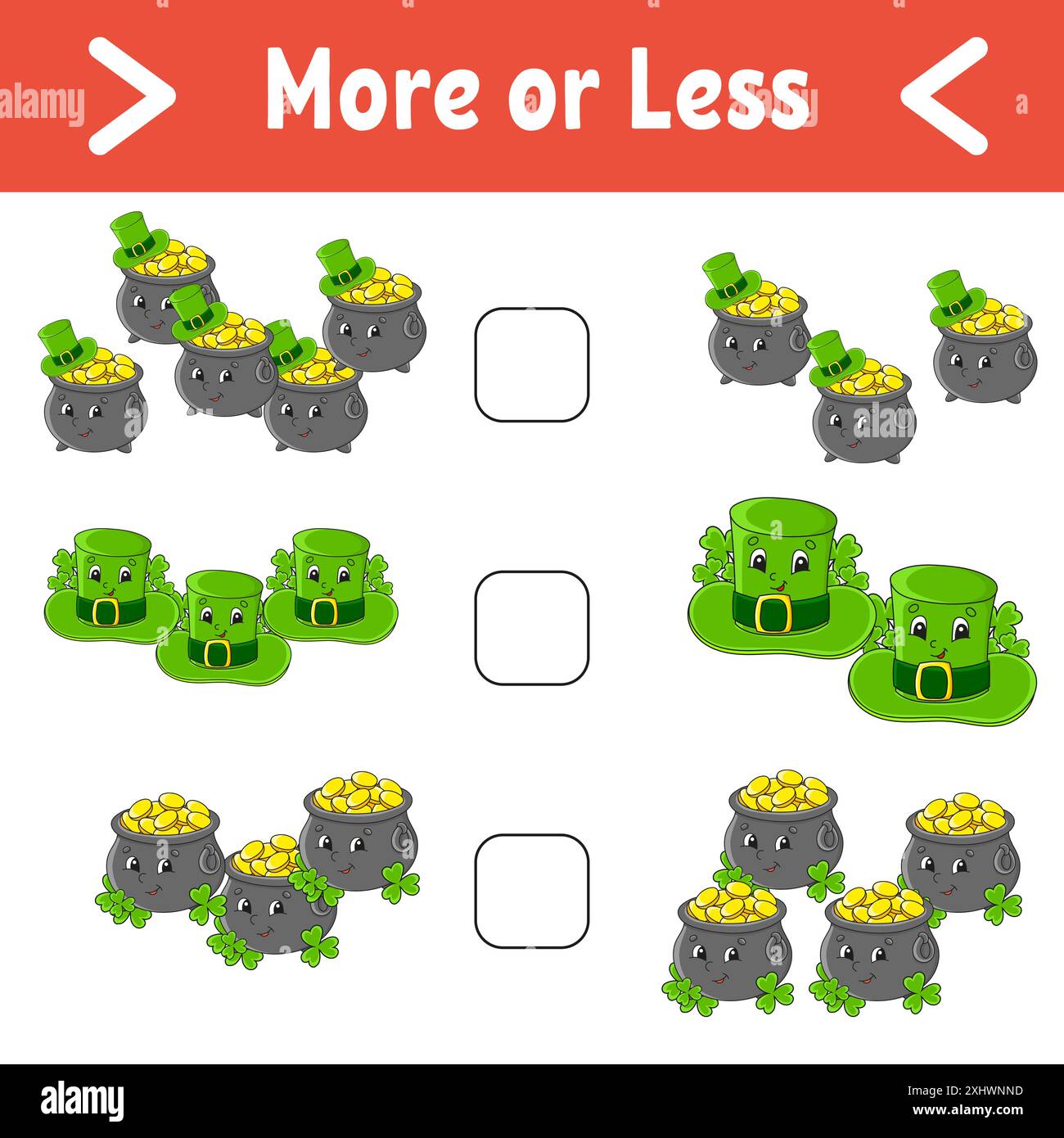 More or less. Educational activity worksheet for kids and toddlers ...