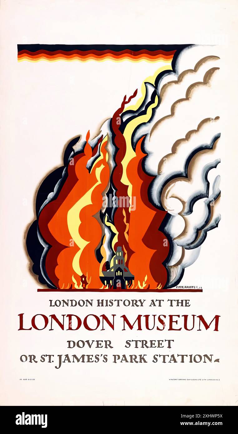 KAUFFER Edward McKnight - London History at the London Museum, 1923 - Vintage illustrated print ...