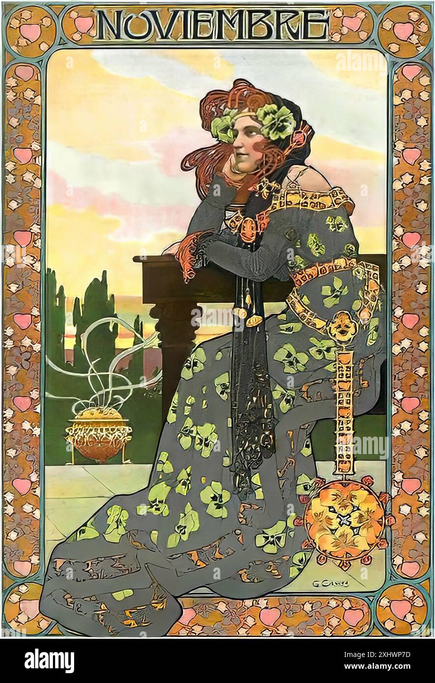 CAMPS i JUNYENT Gaspar (1874-1942) 11-November Noviembre - Art Nouveau ...