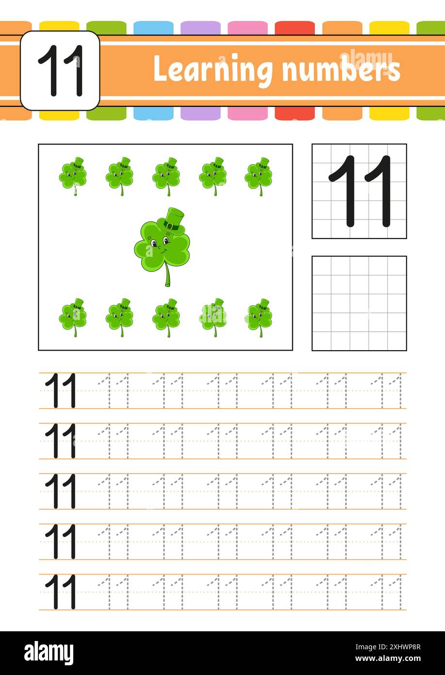 Trace and write numbers. Handwriting practice. Learning numbers for ...