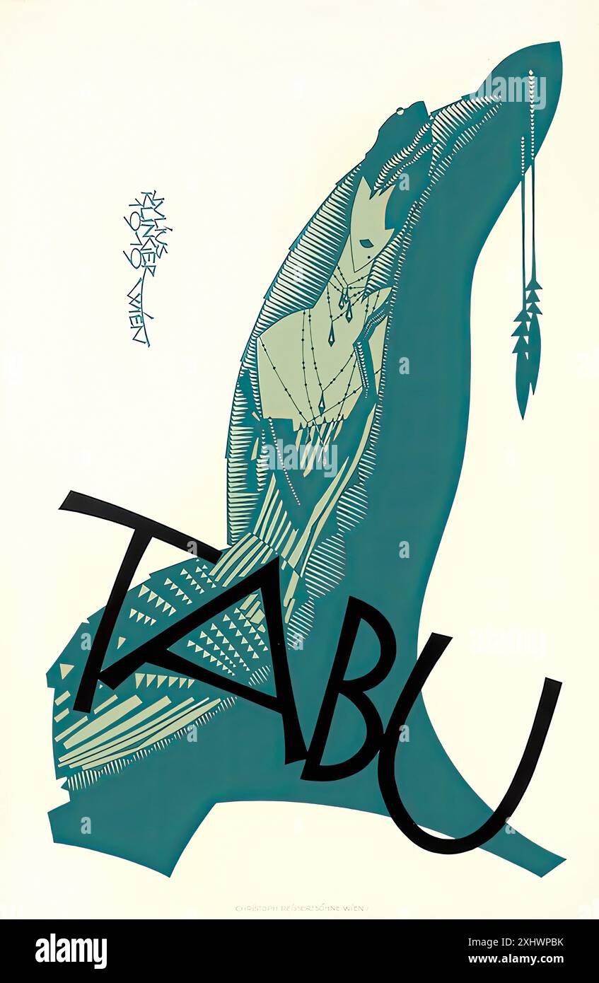 KLINGER Julius (1876-1942) - Tabu, Vienna, 1919. - Vintage illustrated print Stock Photo - Alamy