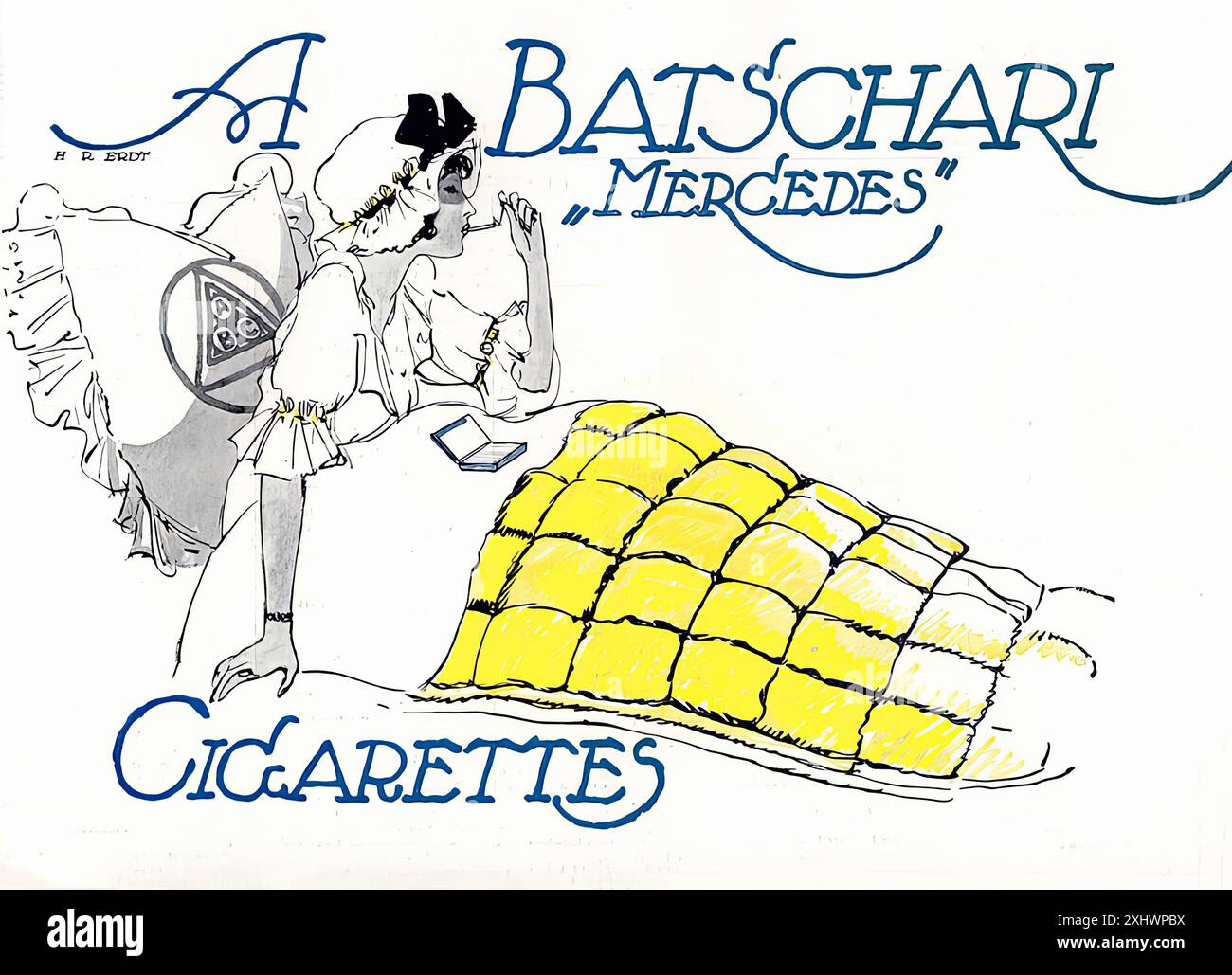 ERDT Hans Rudi - A Batschari Mercedes Cigarettes - Vintage illustrated ...