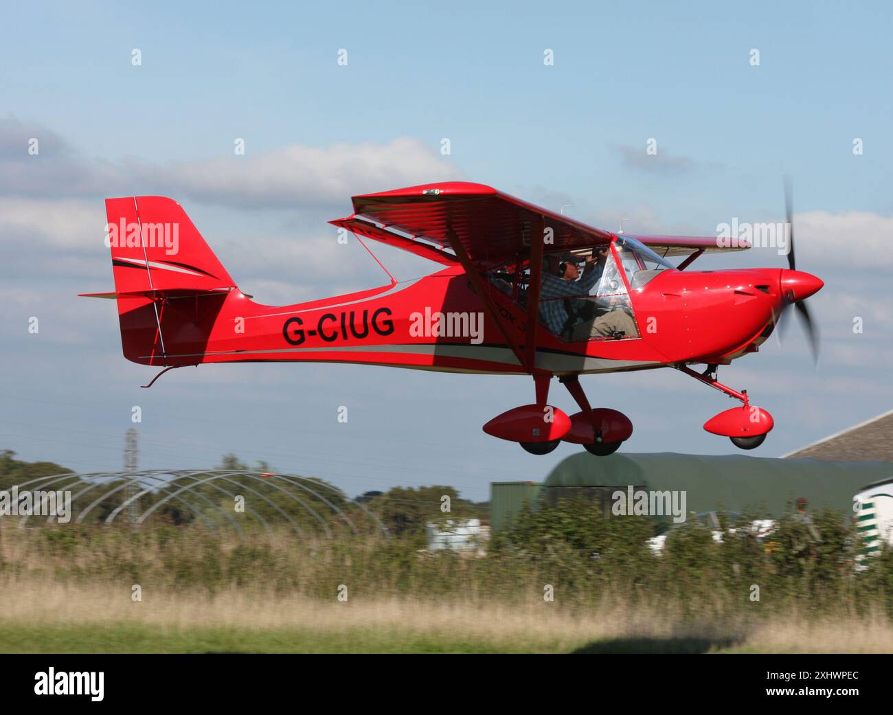 An Aeropro Eurofox 912 light aircraft leaving a private airfield in ...