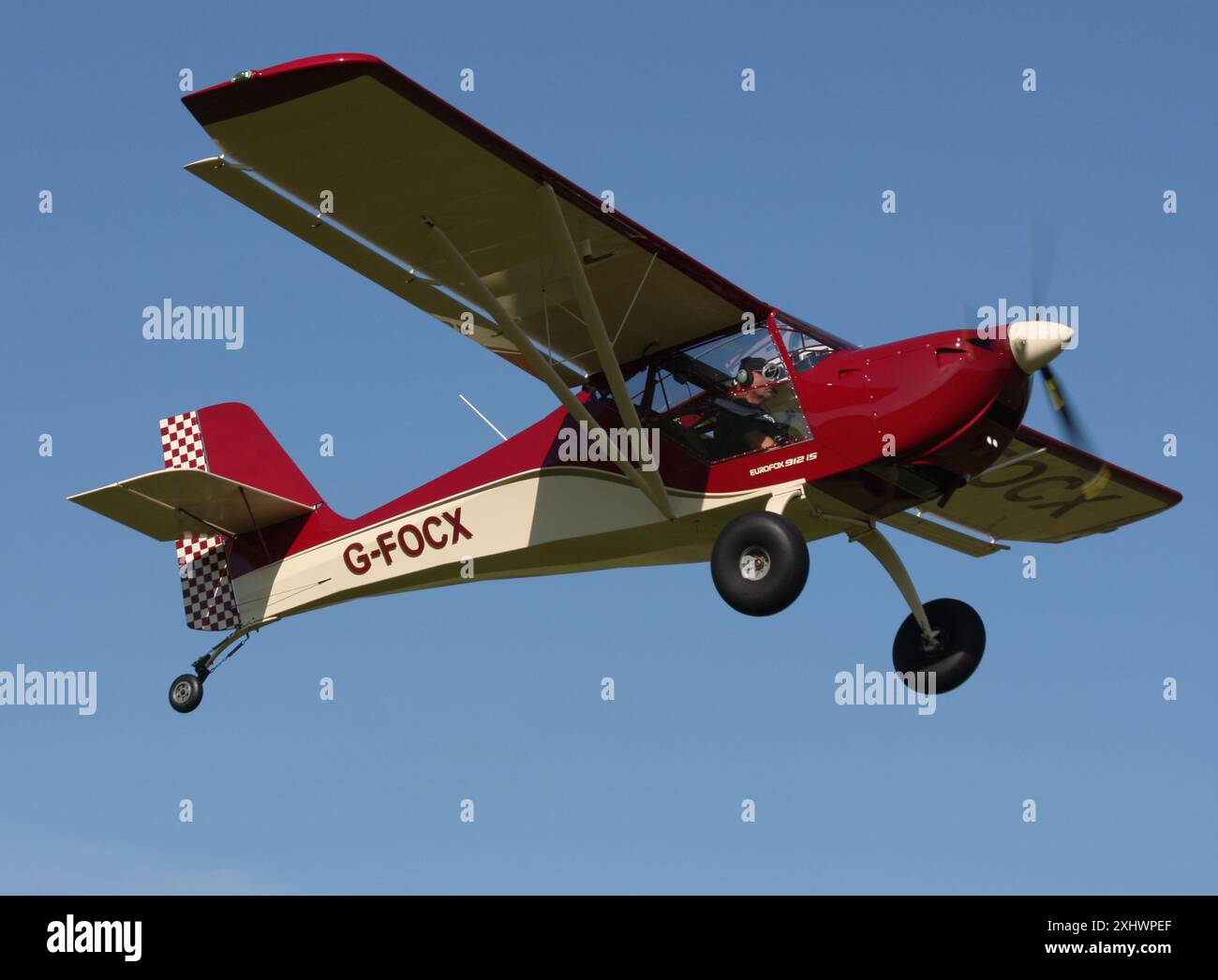 An Aeropro Eurofox 912 light aircraft leaving a private airfield in ...
