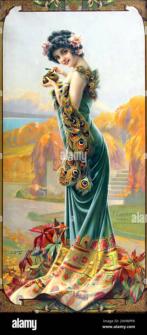 CAMPS i JUNYENT Gaspar Tender Temptation c 1904 - Art Nouveau vintage ...