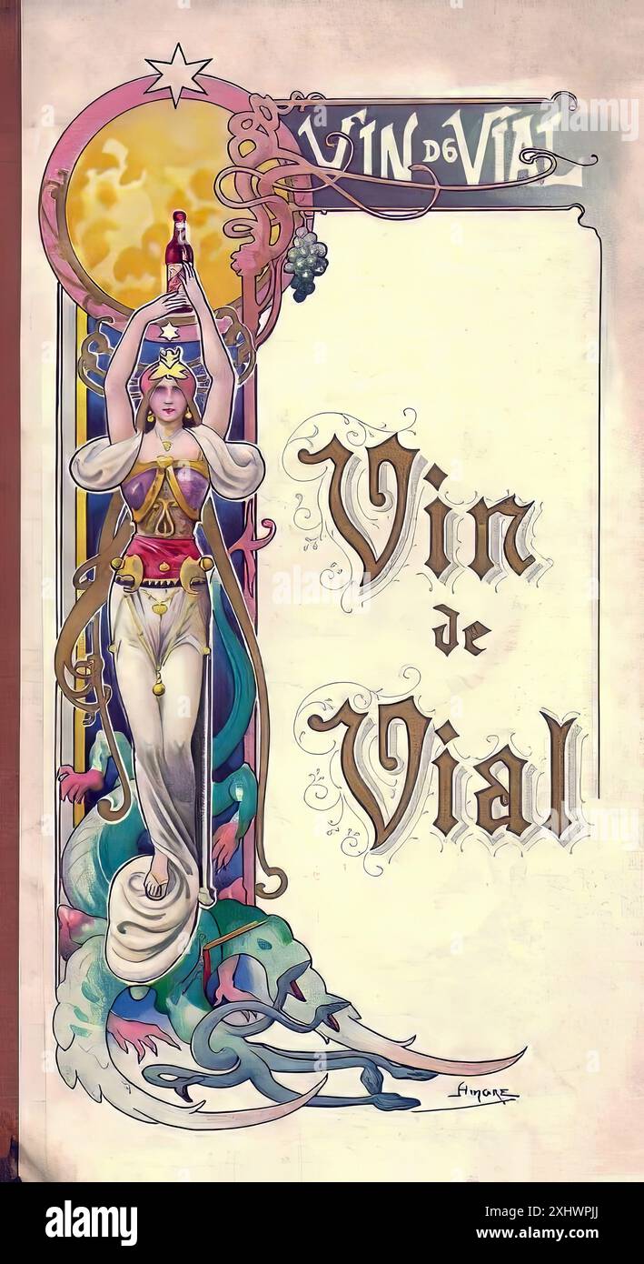HINGRE, Louis-Théophile (1832-1911). Vin de Vial. - Art Nouveau vintage ...