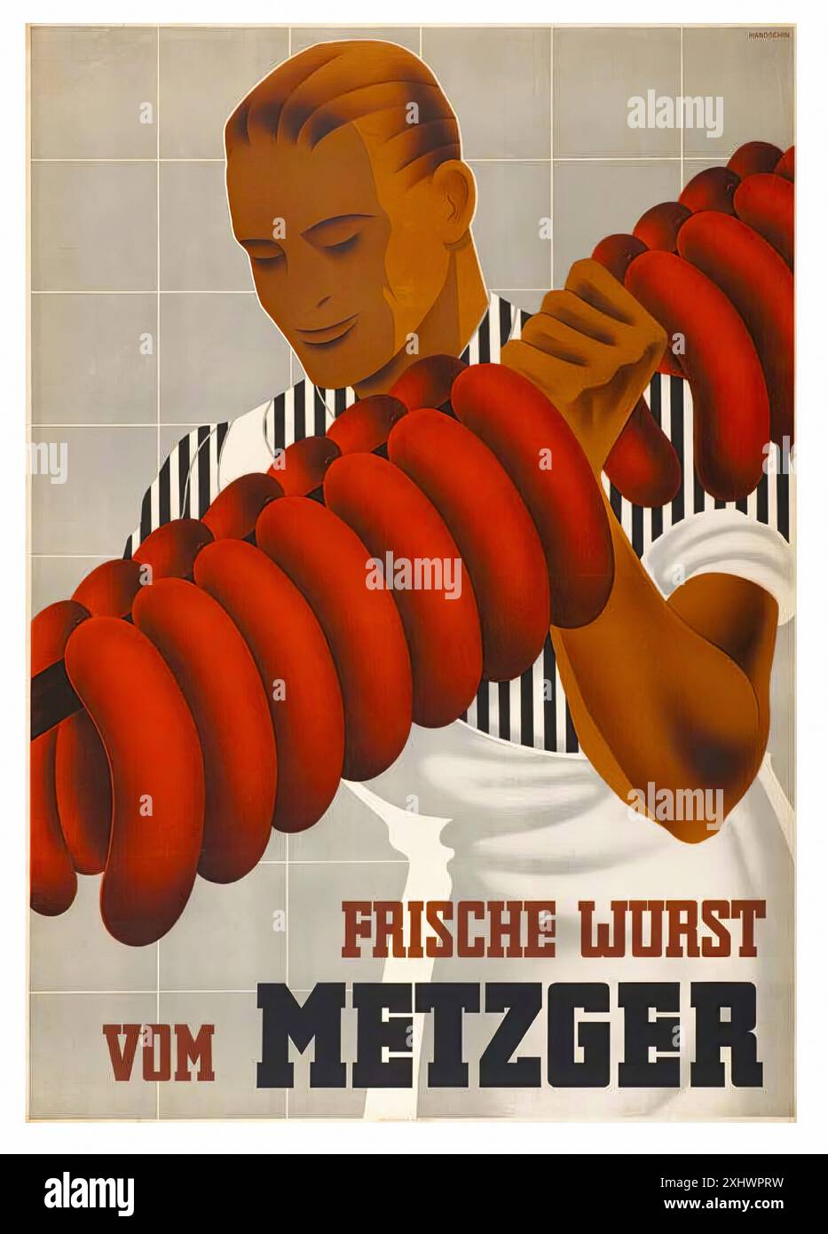HANDSCHIN Hans - Frische Wurst vom Metzger, c. 1930. - Vintage ...