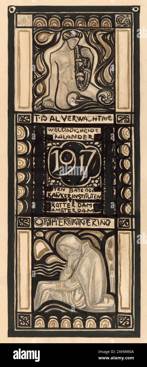 HOLST Richard Roland - Ontwerp voor Weldadigheid Kalender voor 1917 ...