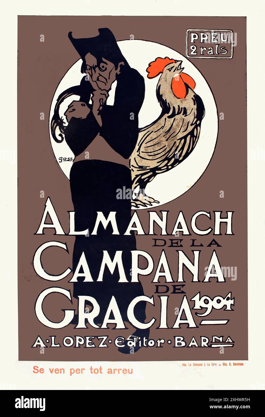 GosÉ I Rovira Francisco Javier Almanach De La Campana De Gracia 1904 Art Nouveau Vintage