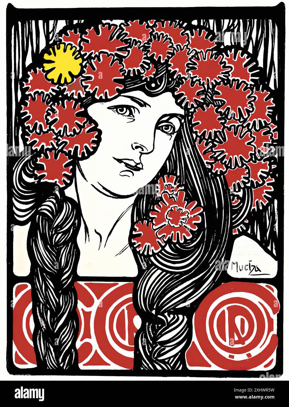 MUCHA Alfons Maria Cover of Cocorico 1902 - Art Nouveau vintage print ...