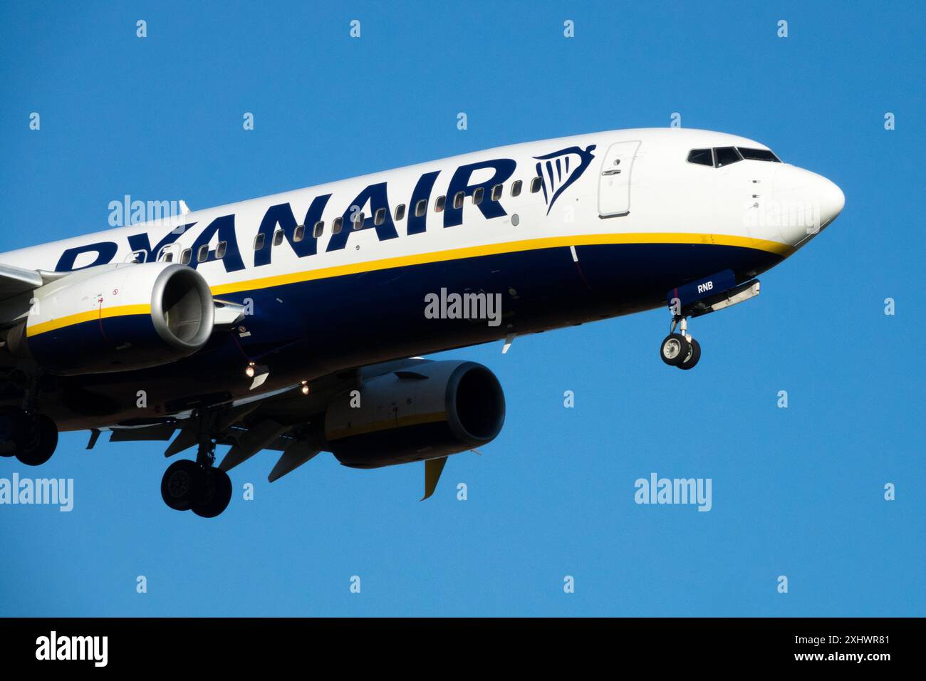 Boeing 737 Ryanair aircraft landing the airport in Prague Czech ...