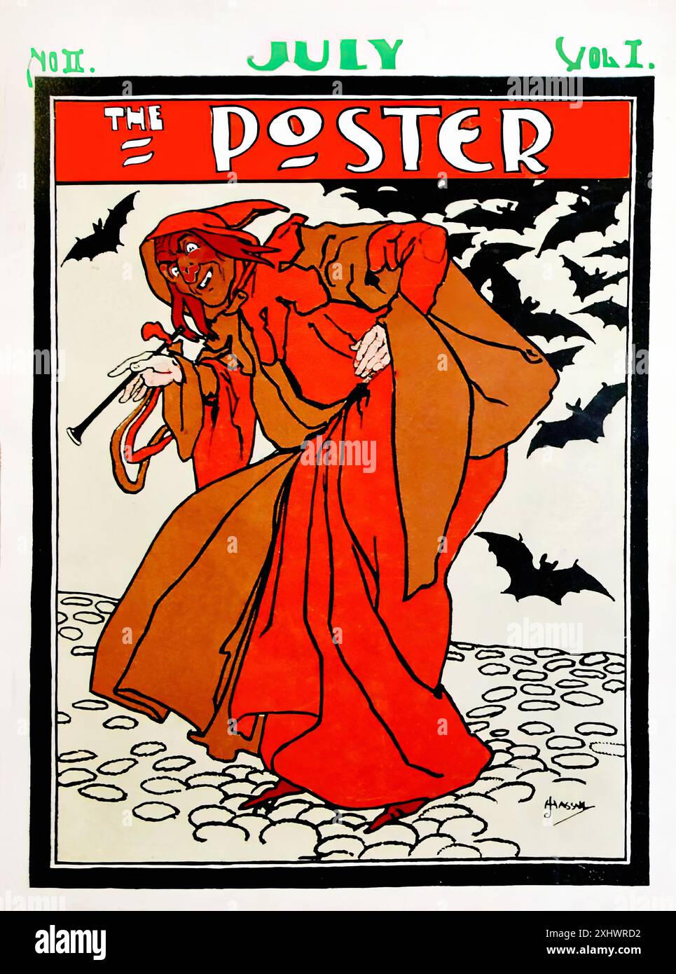 HASSALL John - The Poster July 1898 - Art Nouveau vintage print Stock ...