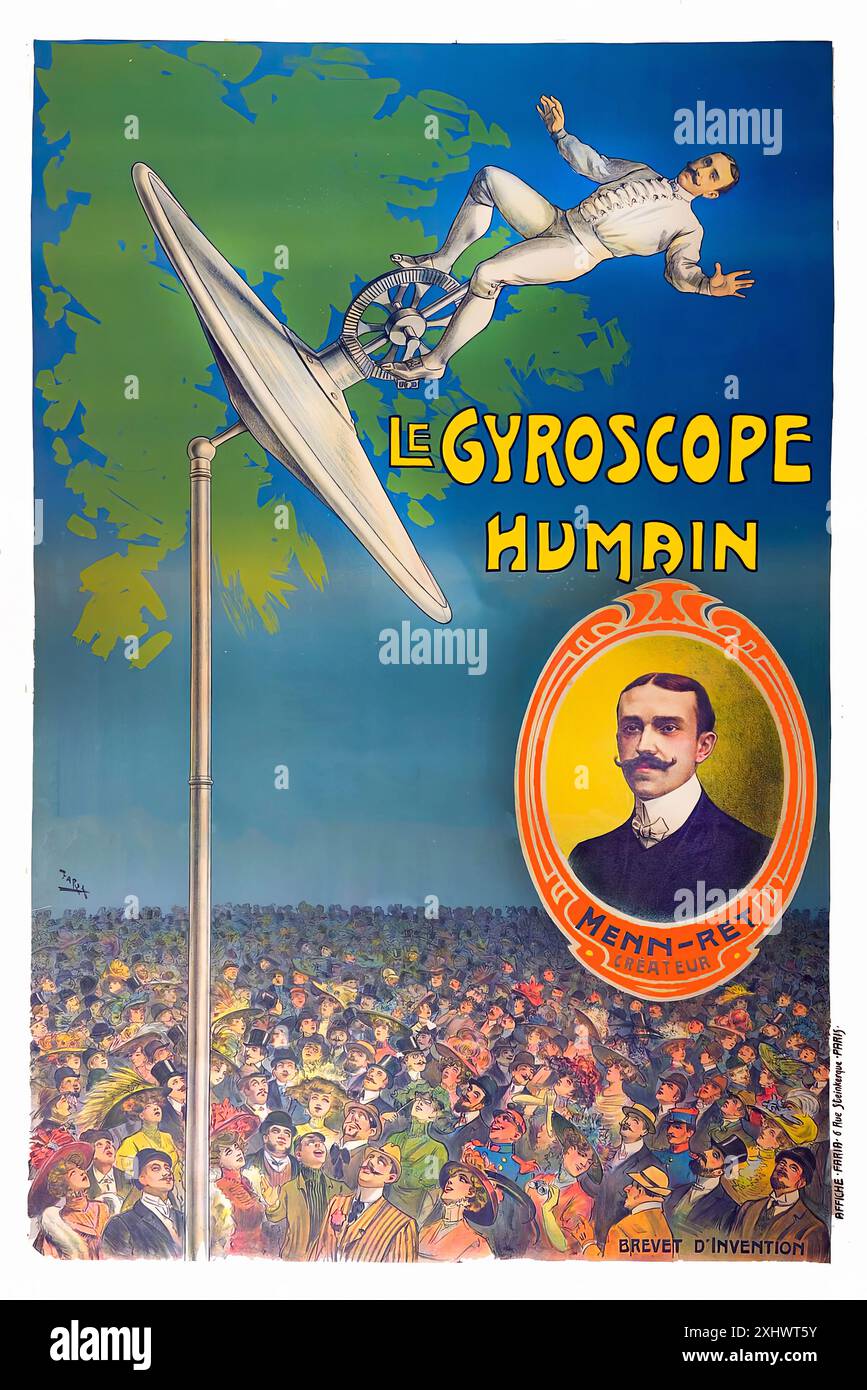 FARIA Cândido da - Le Gyroscope Humain, 1895 - Vintage illustrated ...