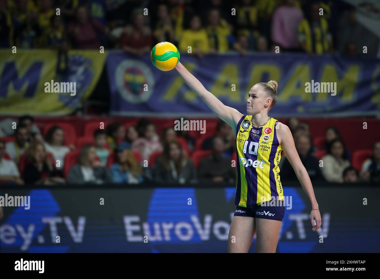 ISTANBUL, TURKIYE - FEBRUARY 28, 2024: Arina Fedorovtseva in Fenerbahce ...