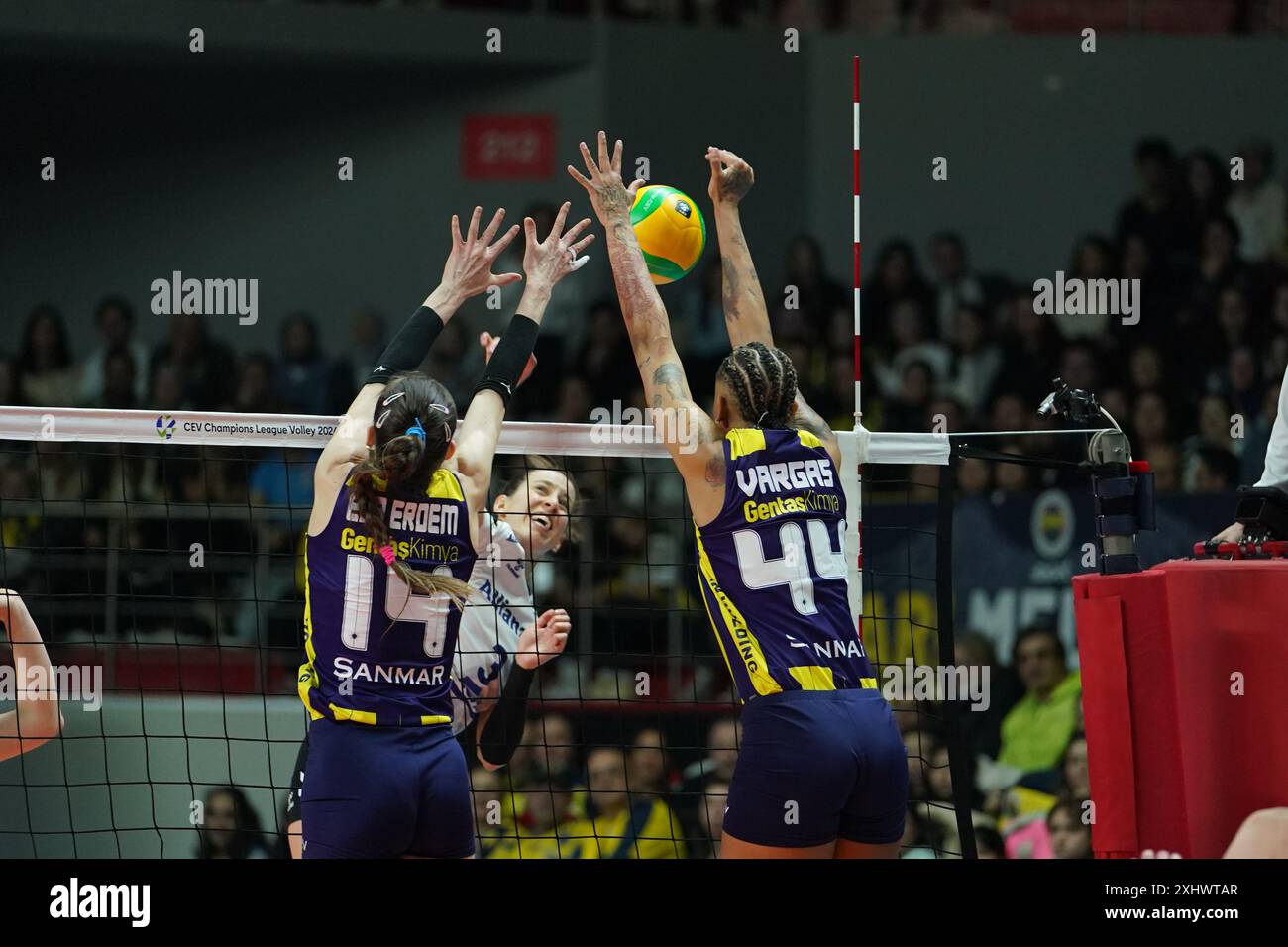 ISTANBUL, TURKIYE - FEBRUARY 28, 2024: Eda Erdem Dundar and Melissa ...