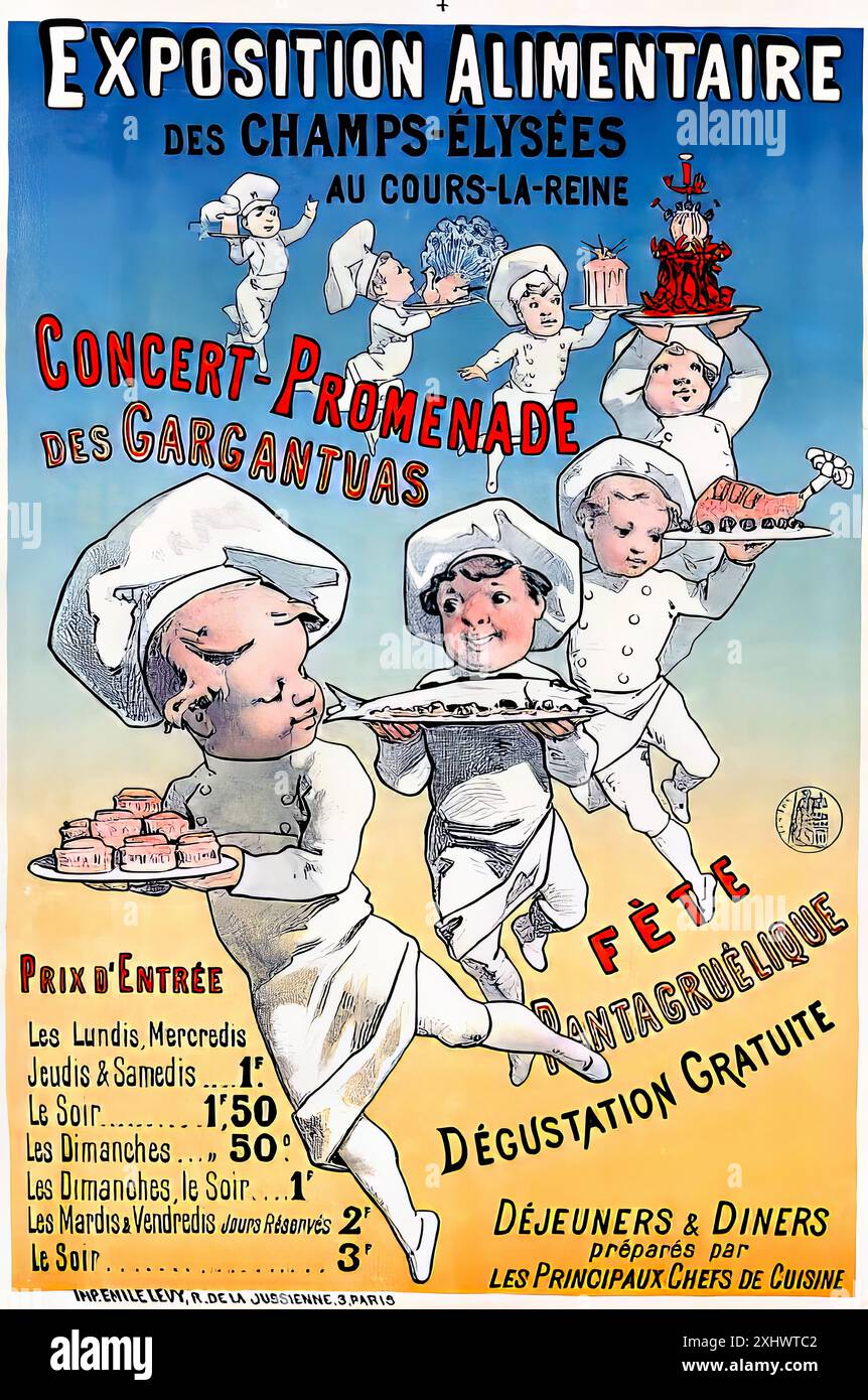 CHOUBRAC Alfred (1853-1902) Exposition Alimentaire des Champs Élysées c ...