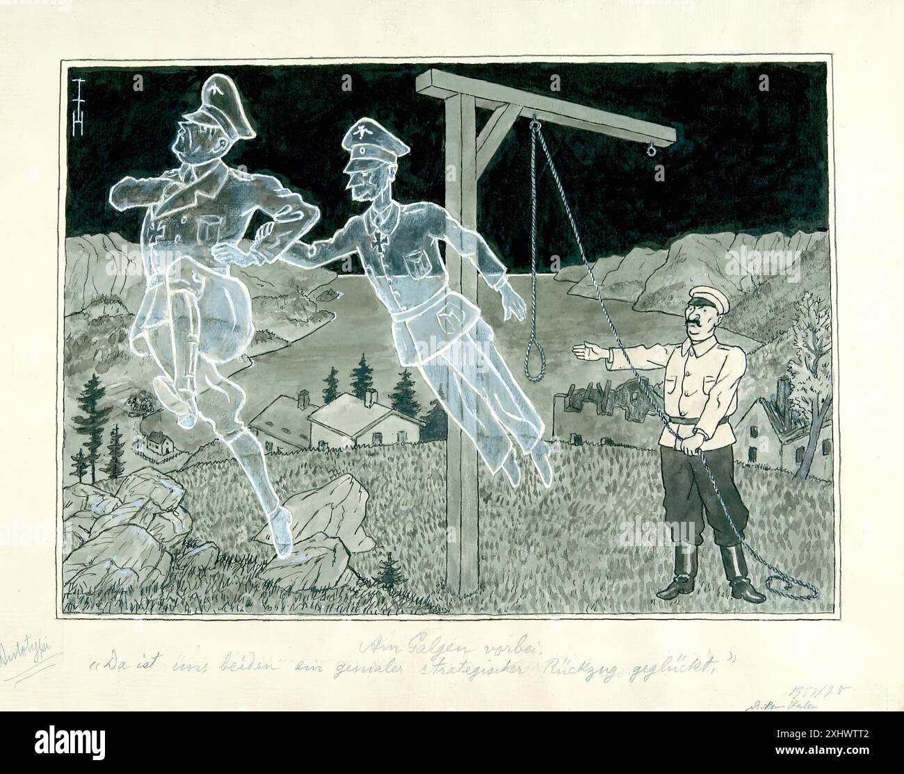 HEINE, Thomas Theodor. Am Galgen vorbei . [Goebbels-Geist zu Hitler ...