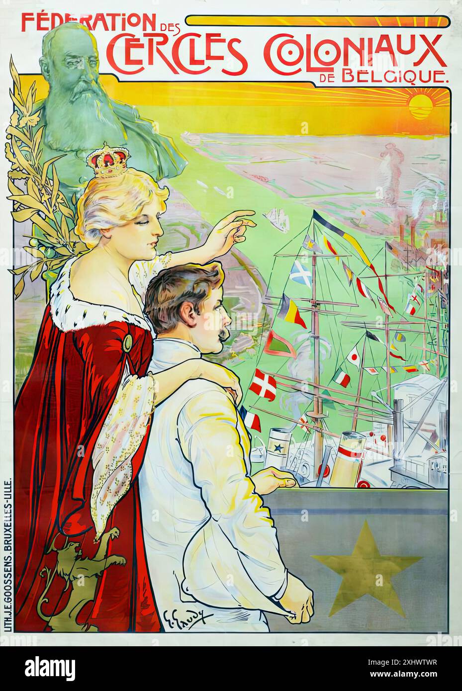 GAUDY Georges - Féderation des Cercles Coloniaux de Belgique - Vintage ...