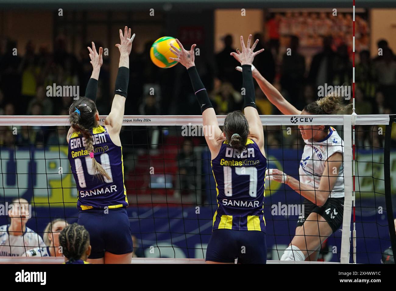 ISTANBUL, TURKIYE - FEBRUARY 28, 2024: Eda Erdem Dundar and Bojana Drca ...