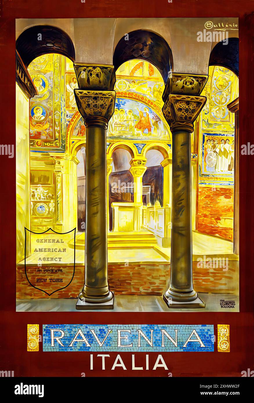 BALLERIO Osvaldo Ravenna Italia 1910 - Vintage illustrated print Stock ...