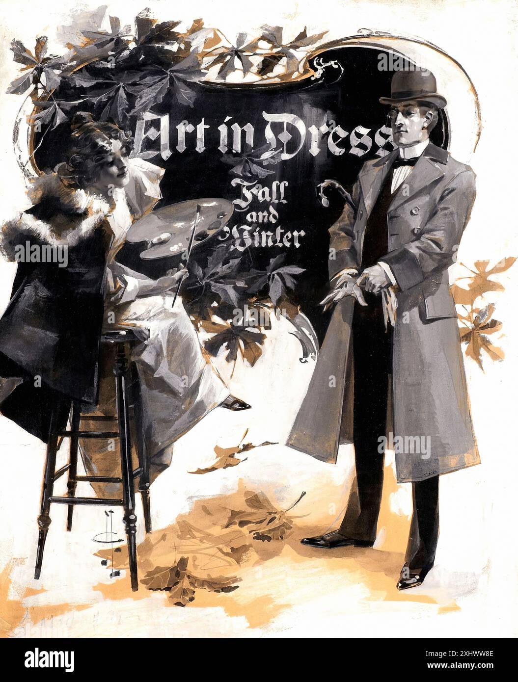 LEYENDECKER J - C - Art in Dress, Fall and Winter, 1895. - Vintage ...