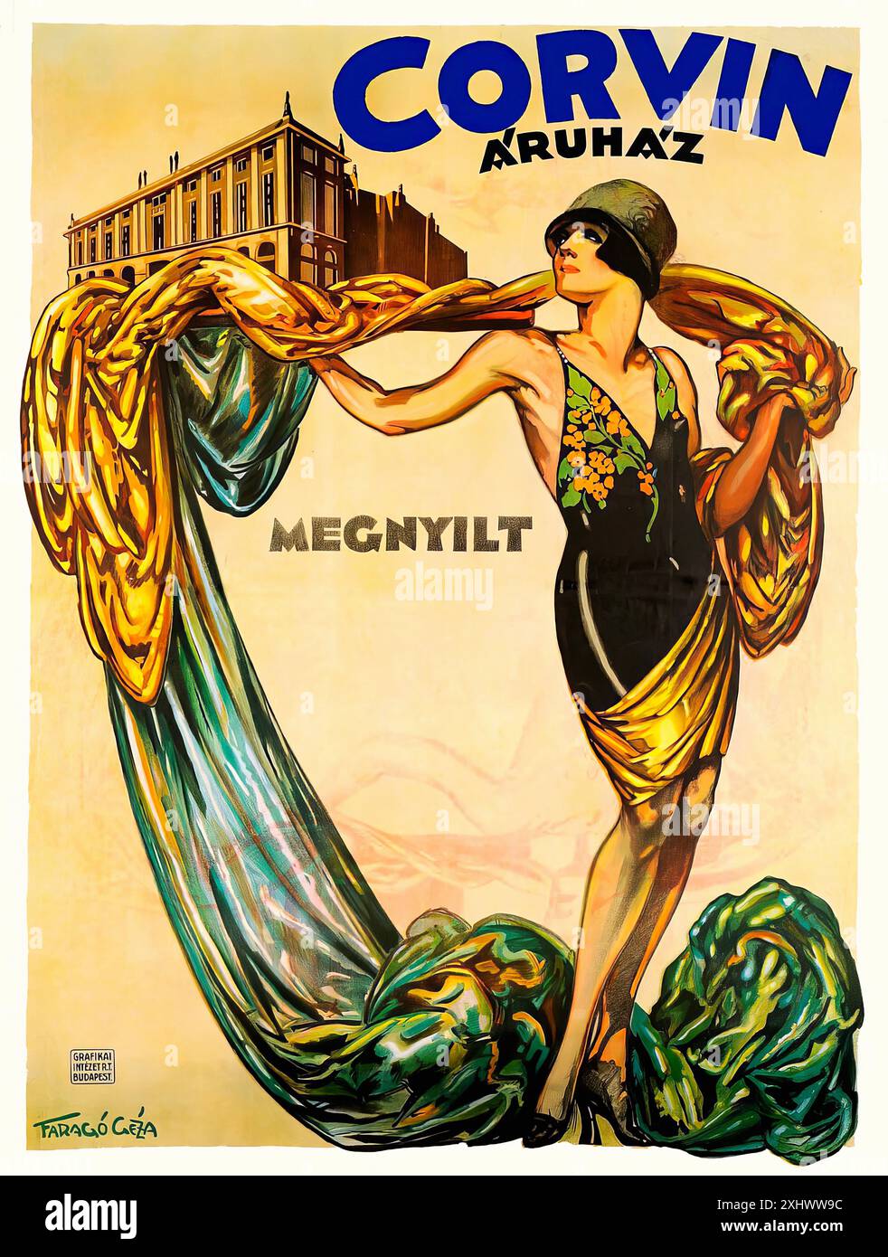FARAGÓ Géza (1877-1928) - Corvin Áruház, Megnyilt, 1926. - Art Nouveau ...