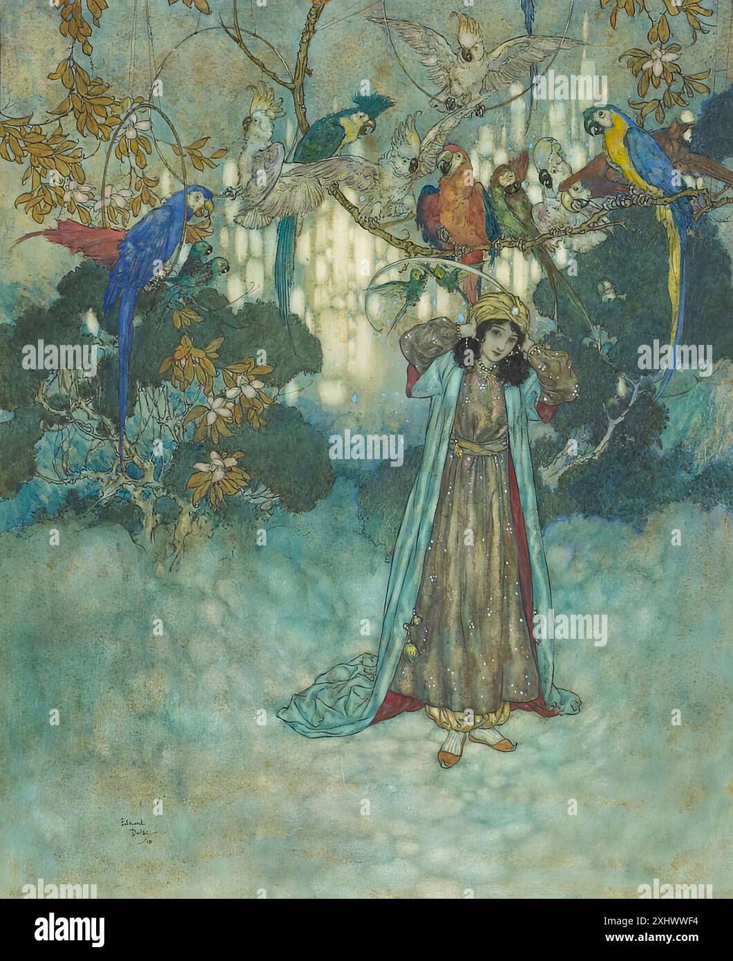 DULAC Edmund (1882-1953) - Beauty and the Beast, 1910. - Art Nouveau ...