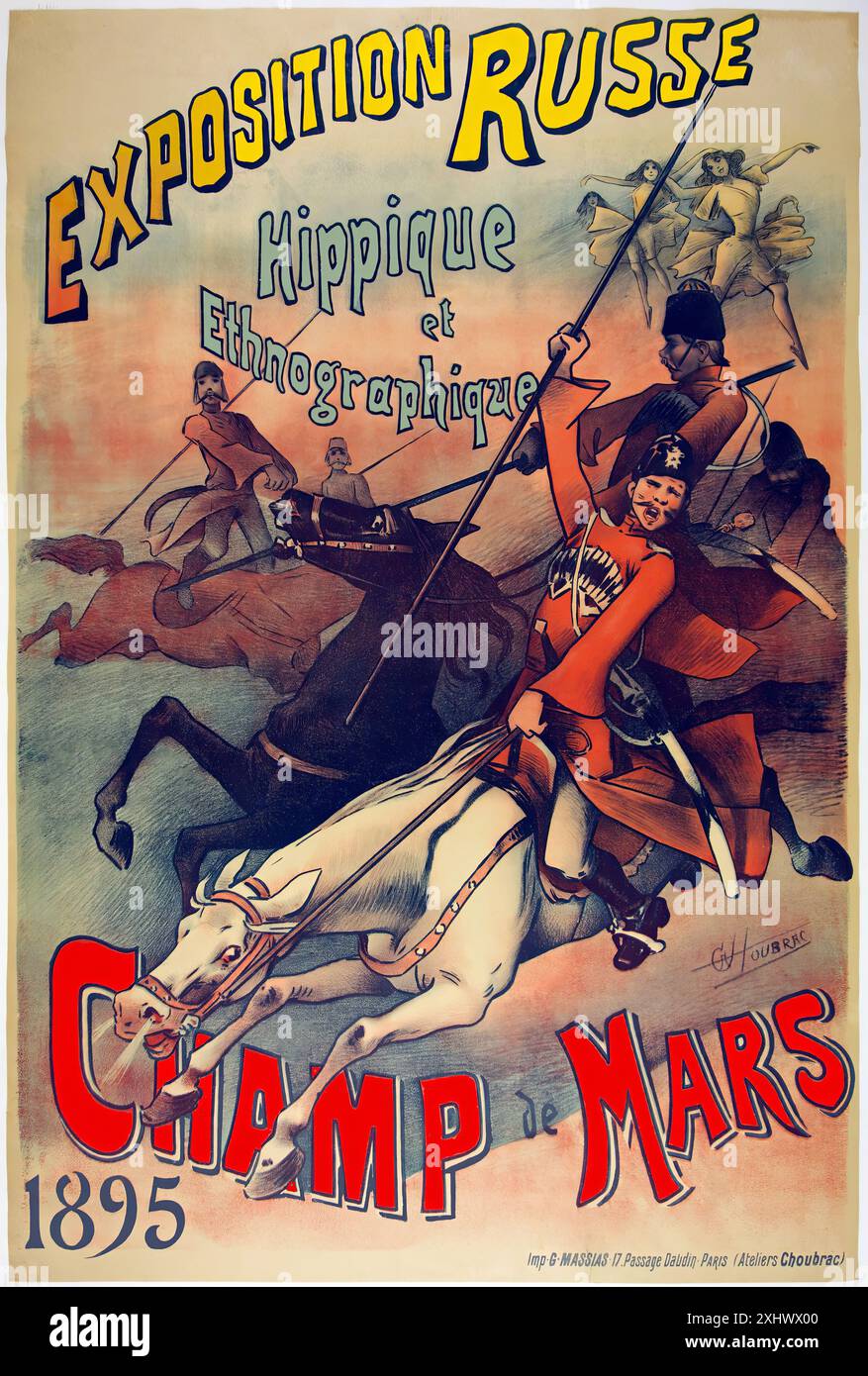CHOUBRAC Alfred (1853-1902) Exposition Russe Hippique et Ethnographique ...