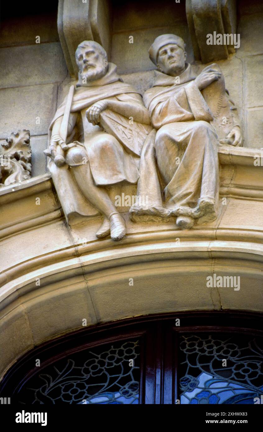 Ramon Costa house modernist relief. Vic. Osona region. Catalonia. Spain ...