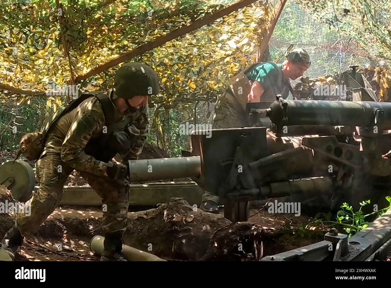 In this image made from video released by the Russian Defense Ministry ...