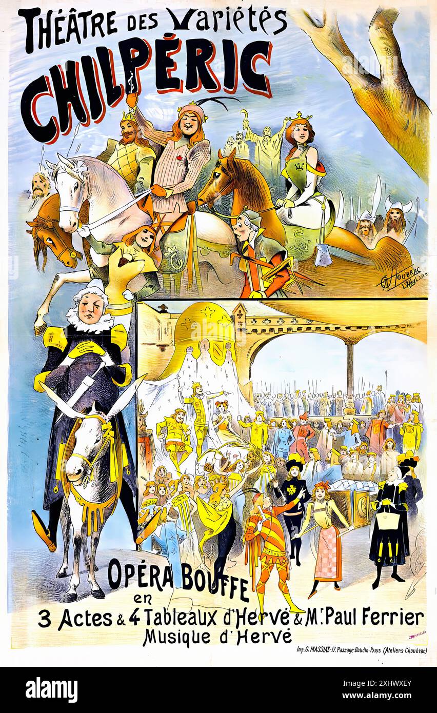 CHOUBRAC Alfred Theâtre des Variétés Chilperic Opéra Bouffe 1895 ...